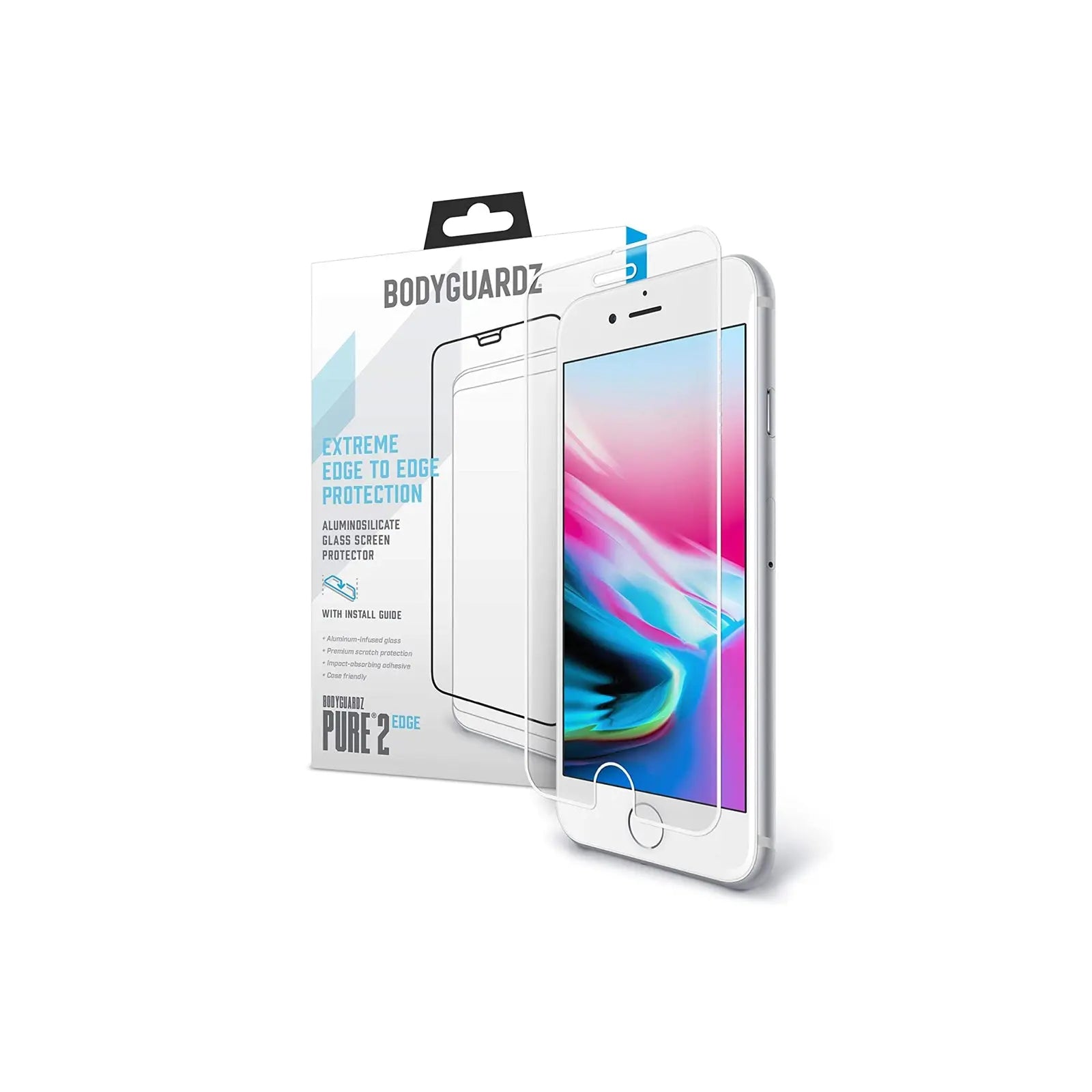BodyGuardz ScreenGuardz Pure TG Screen Protector for iPhone 6s+/7+/8+
